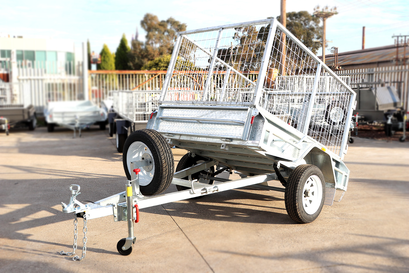 6x4 Single Axle Galvanised Cage Trailer for Sale in Townsville - 3ft Cage