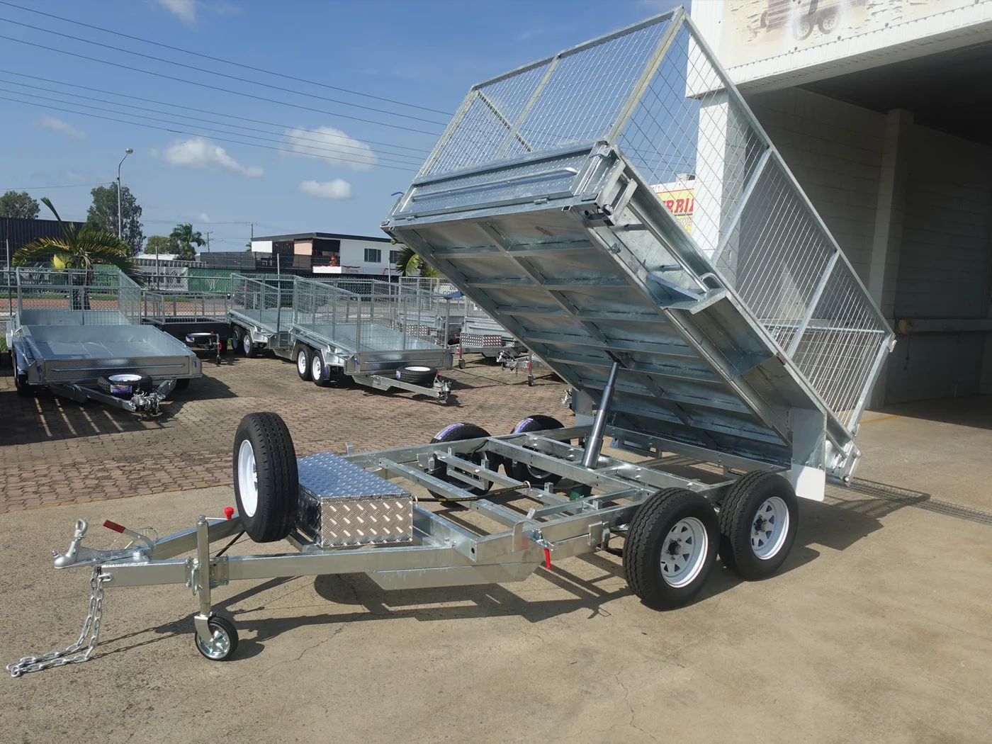 Best Deal 10x5 Galvanised Hydraulic Tipper 3ft Cage Trailer Sale