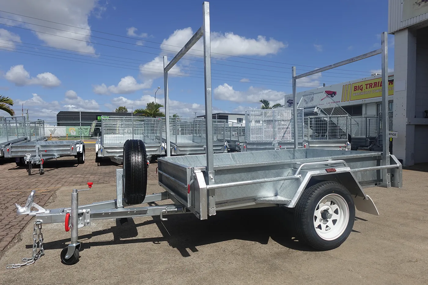 7x4 Single Axle Galvanised Trailer Ladder Rack for Sale Townsville