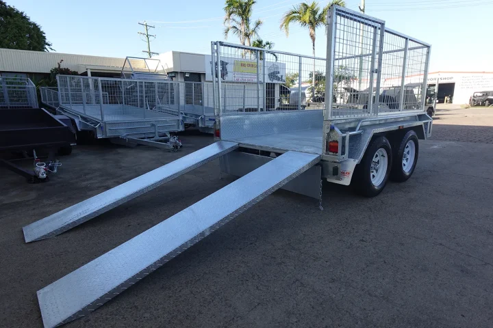 8x5 Tandem Axle Galvanised 3ft Cage & Ramps Trailer for Sale
